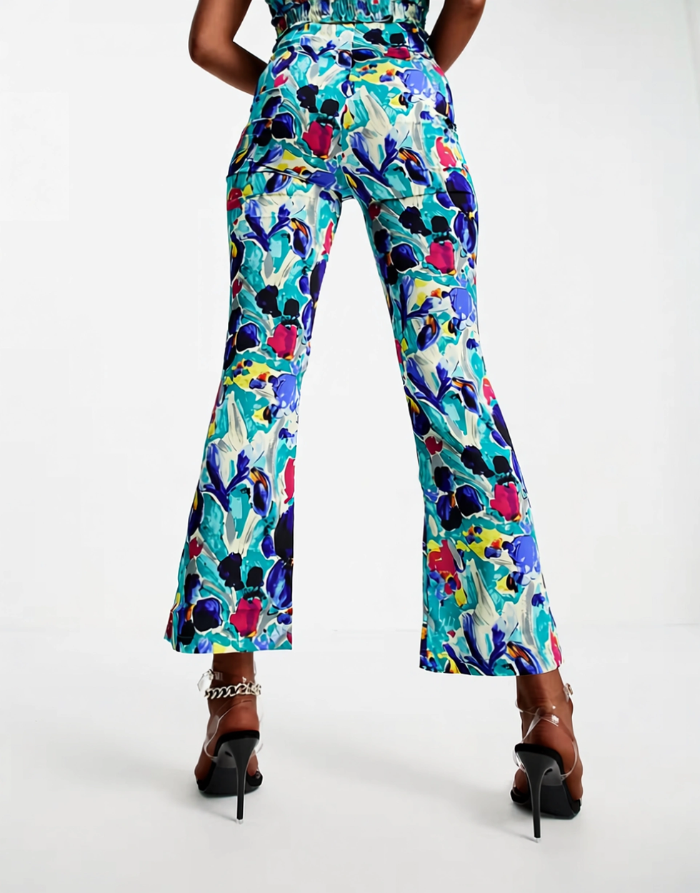 Liquorish Womens Tall Co-Ord Trouser in Blue Floral Print in Multi ...